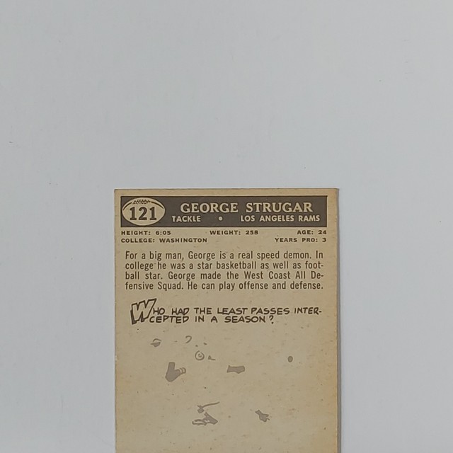 1959 Topps - #121 George Strugar (RC) for sale online | eBay