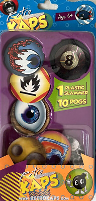 Retro Kaps Pogs ~ Booster Pack ~ 1 Plastic Slammer & 10 Pogs ~ Brand ...
