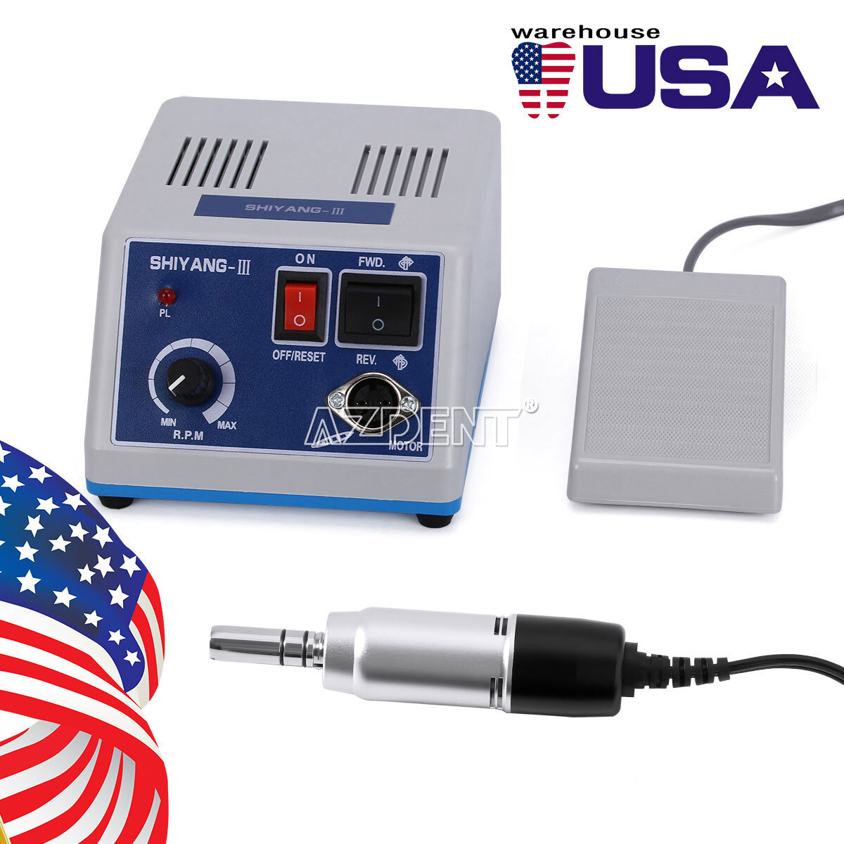 Dental Lab Marathon MicroMotor Ⅲ N3/35K RPM Polishing Handpiece E-Type ...