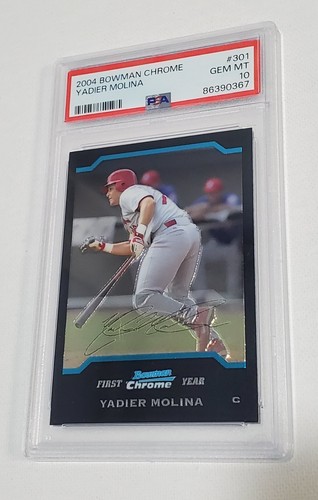 2004 Bowman Chrome #301 YADIER MOLINA ROOKIE RC - PSA 10 GEM MINT | eBay