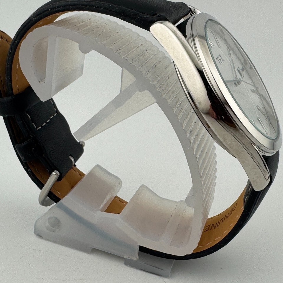 Unused TFX by Bulova Quartz Watch 36B104 Men Silver leather Date New ...