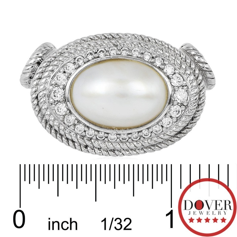 Judith Ripka Pearl Crystal Silver Magnetic Pendant 16.2 Gr NR | eBay