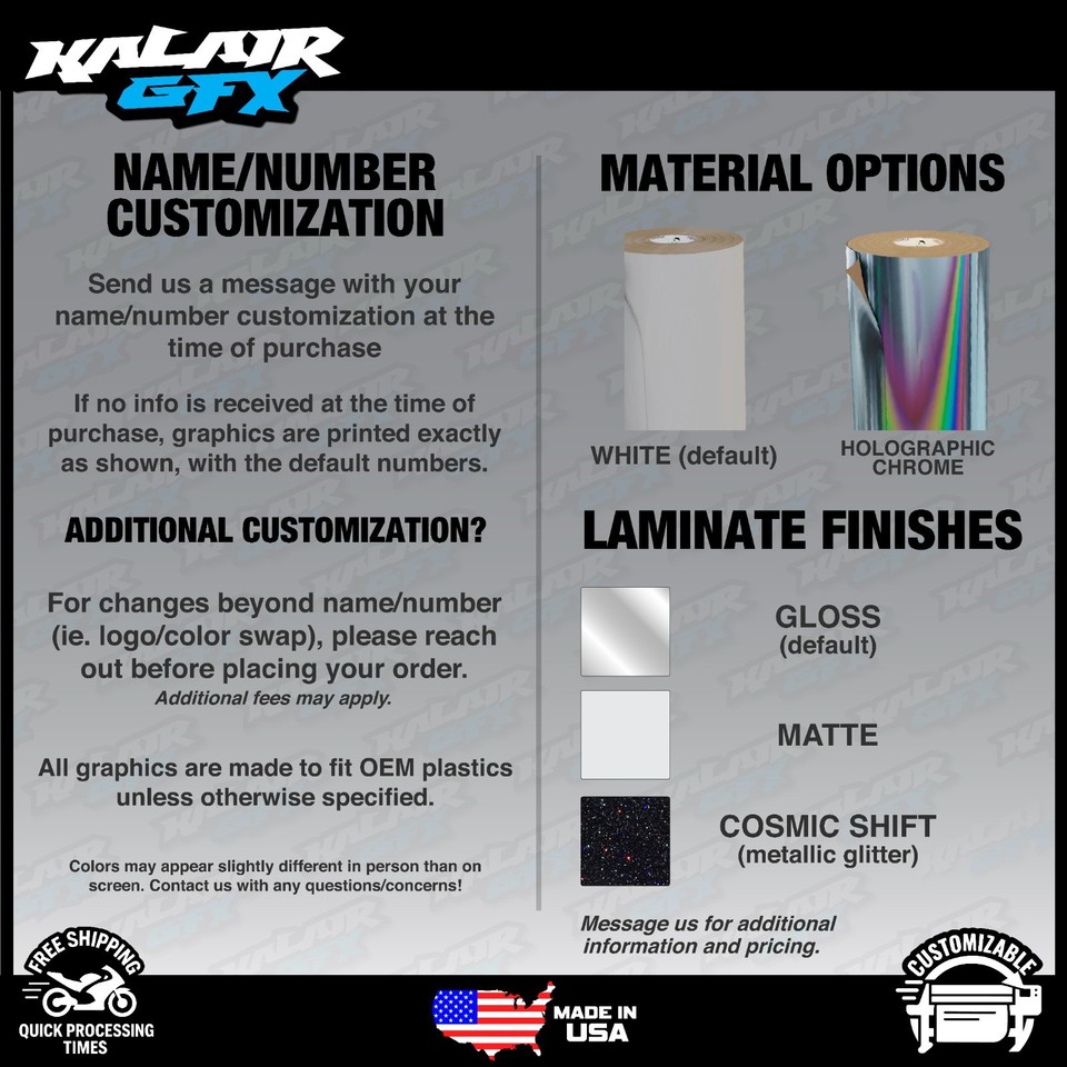 Graphics Kit for YAMAHA YFZ450 YFZ450R (2014+) Incision Series - Blue ...