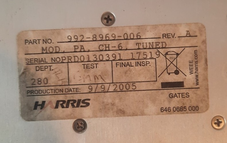 Harris Platinum I Amplifier Modules VHF TV Transmitter UNTESTED PARTS ...