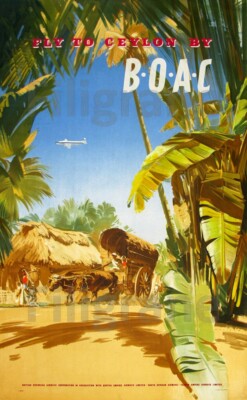 AIRLINES BOAC CEYLON Rttp-POSTER 40x60cm d'une AFFICHE VINTAGE | eBay