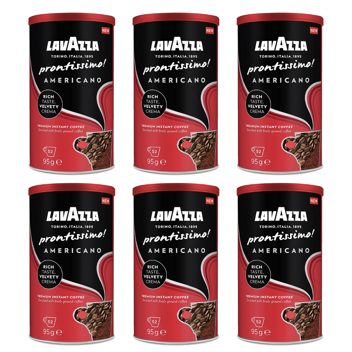 Lavazza Prontissimo Americano, Arabica &Robusta, Instant Coffee, 95g (6 Tins ) | eBay