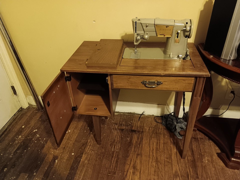 1964 singer sewing machine vintage in cabinet | eBay