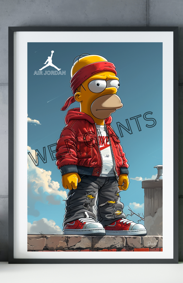 Homer Simpson Air Jordan Nike Trendy Wall Art 11X17 or 18x24 Homer | eBay