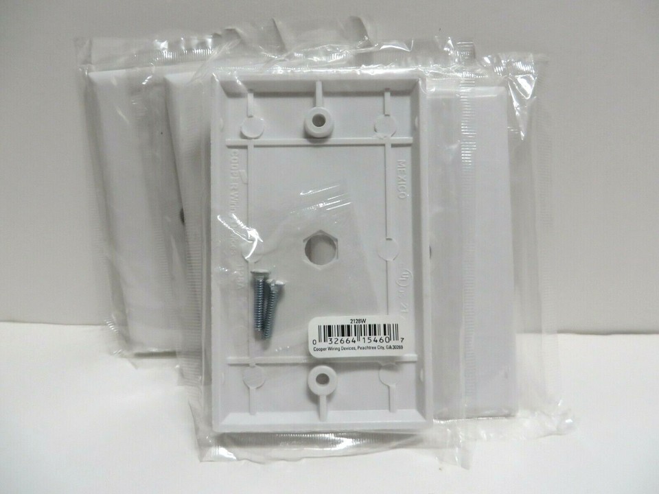 Cooper White Telephone Coaxial Cable Thermoset Wallplate Cover (5 pack ...