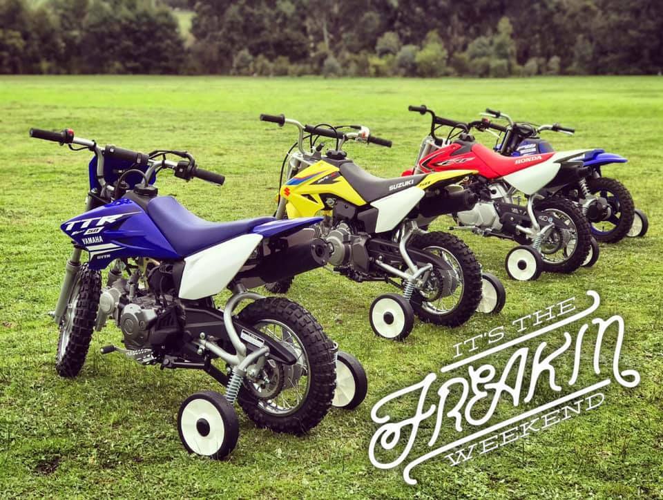 Mini Moto Honda CRF50F rear mounted training wheels kit replace ...