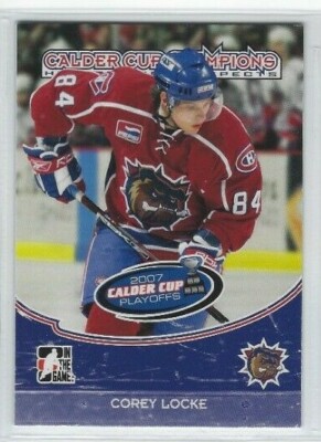 2007-08 ITG Heroes and Prospects Calder Cup Champions #CC01 Corey Locke ...