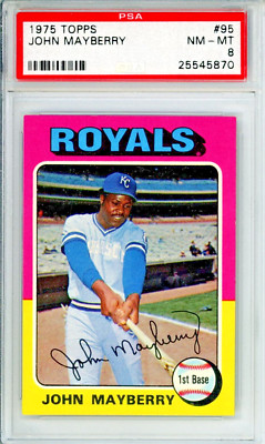1975 Topps John Mayberry baseball card, PSA graded NM-MT 8, #94 in the ...
