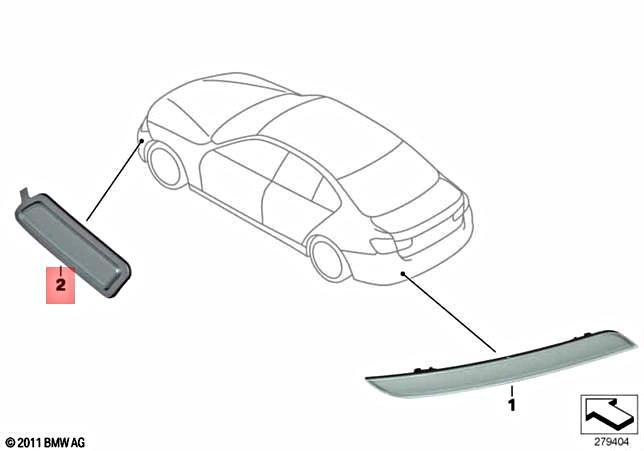 Genuine BMW F30 F30N F31 F31N Sedan Side Marker Light Left OEM ...