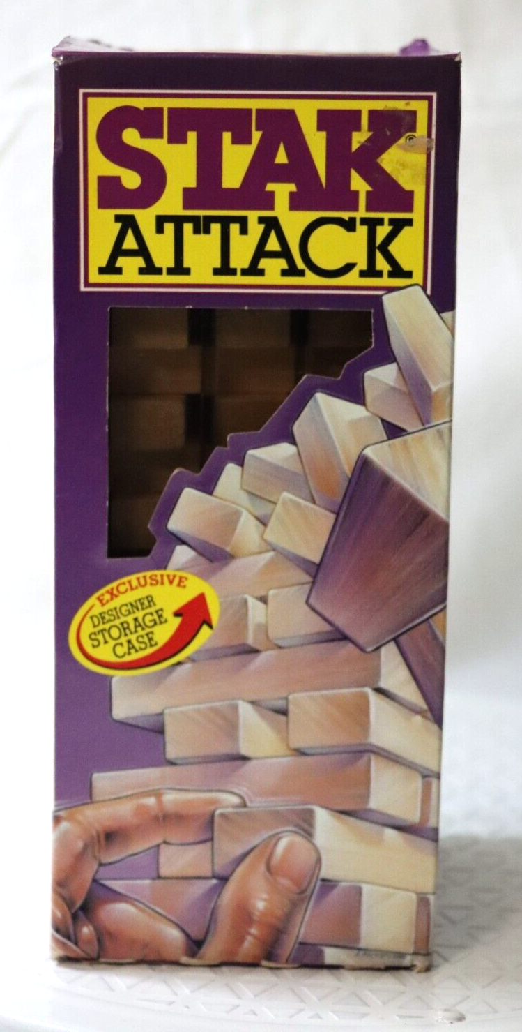 STAK ATTACK by Talicor Block Stacking Game w/ Case Complete Vintage ...