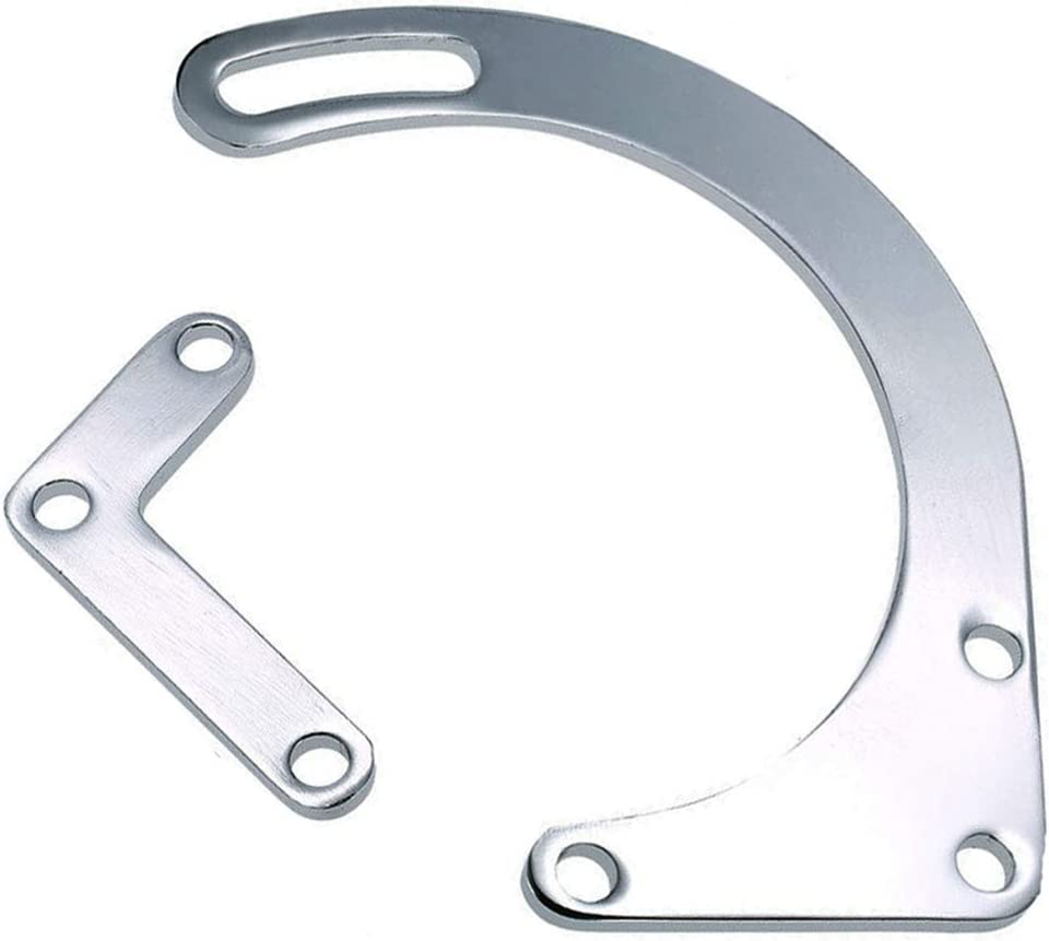 Polished Chrome Low Mount Alternator Bracket for SBC SB CHEVY Swp 283 ...