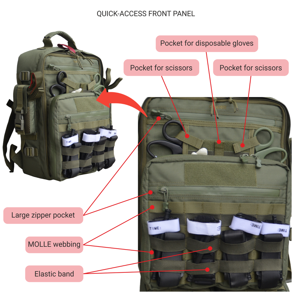 DERBY Combat Medic First AID Backpack Tactical Medical Backpack Trauma ...