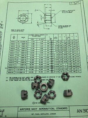(10ea) AN310D6 3/8-24 Aluminum Castle Nuts, AN310-D6 | eBay