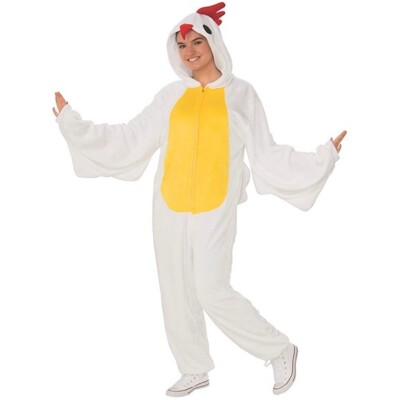 CHICKEN Jumpsuit Adult Costume SIZE S / M UNION SUIT ONE PIECE RUBIES ...