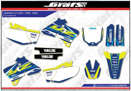 1998 1999 2000 2001 2002 YZ 426F Graphics Kit YAMAHA YZF 426 F Decals ...