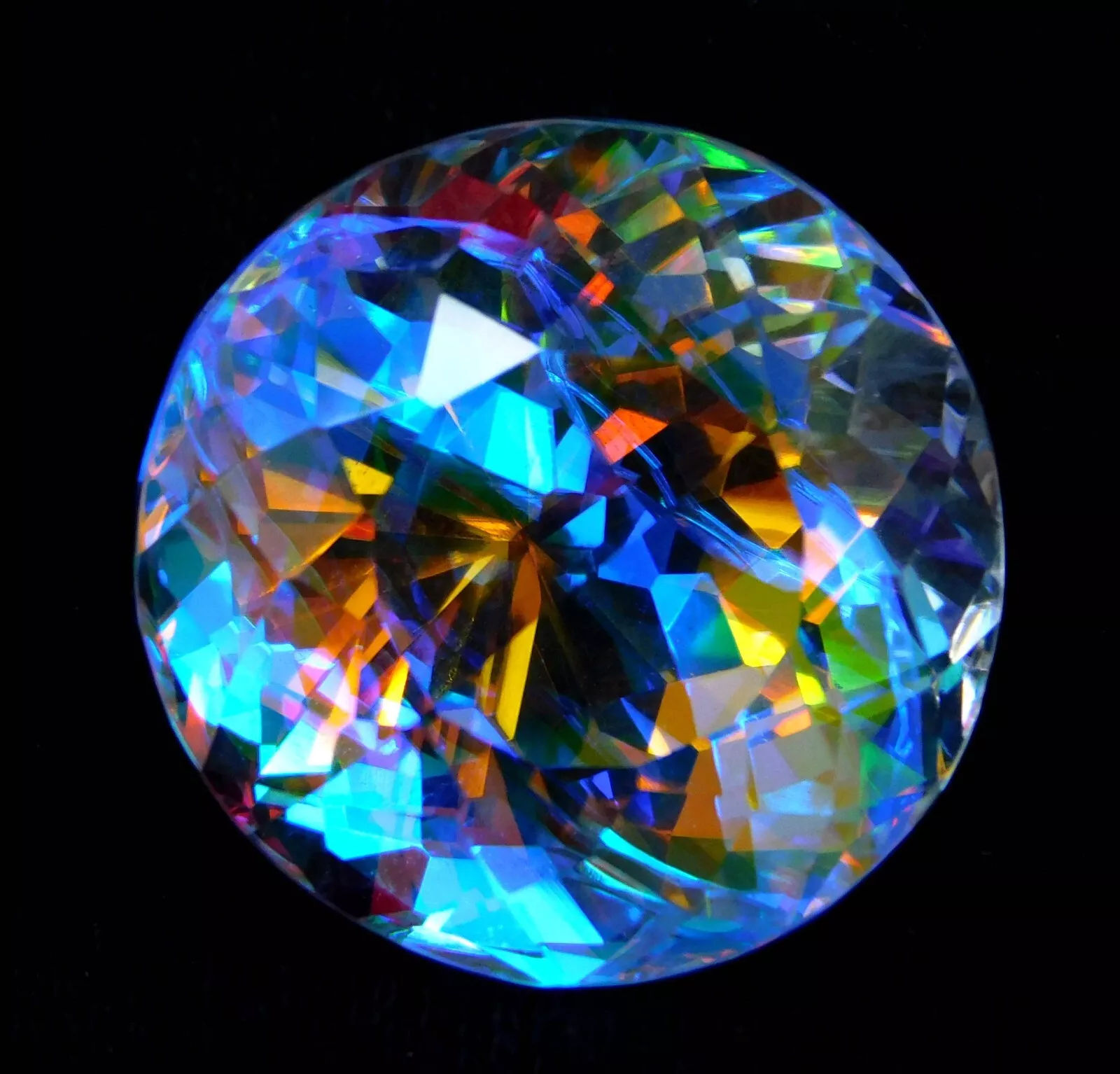 90 Ct+ GIE Certified Loose Gemstone Round Cut Natural Mystic Topaz ...