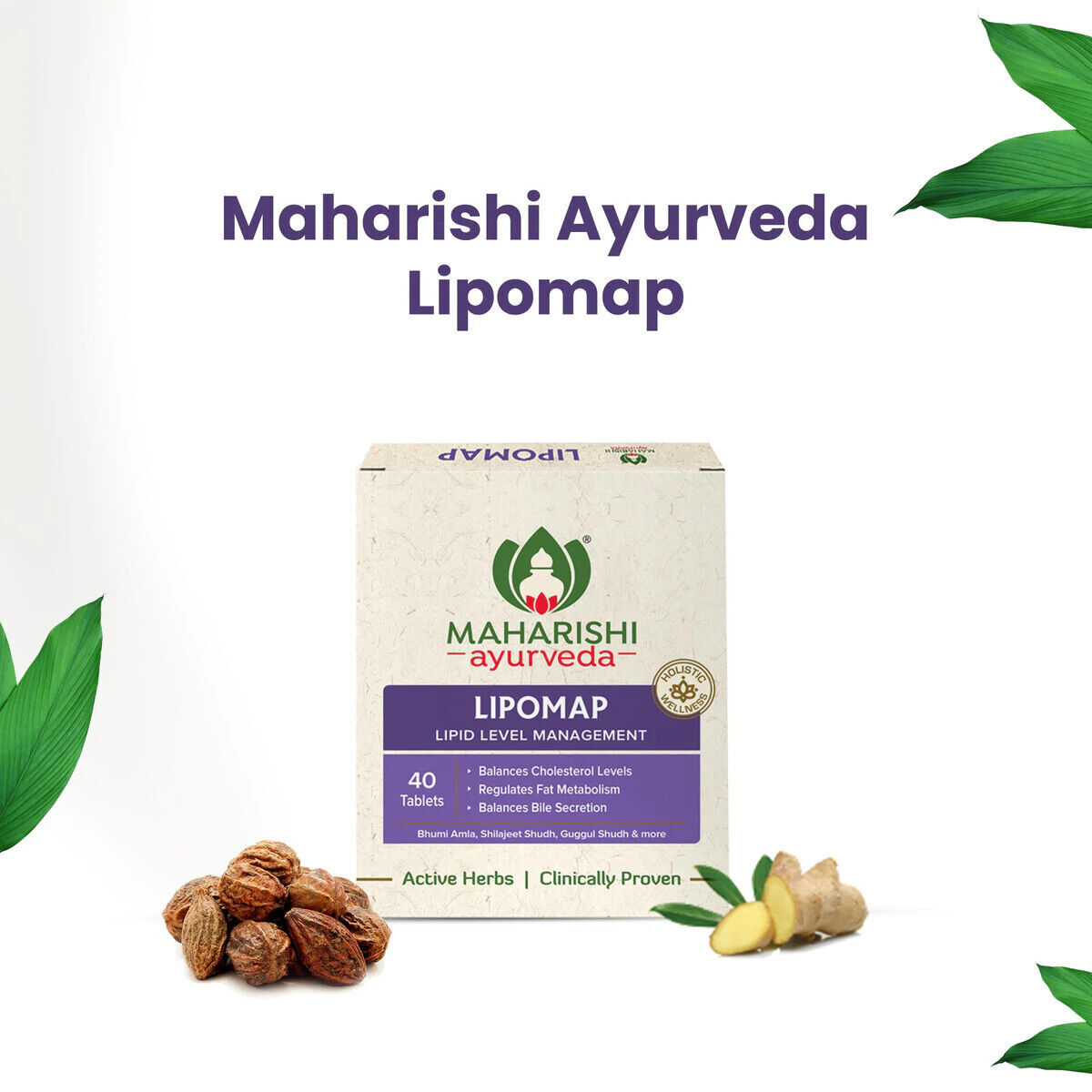Maharishi Ayurveda LIPOMAP 40 Tablets Ayurvedic Herbal Product - Free ...