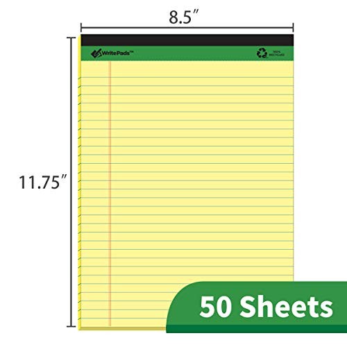 Yellow Legal Pads Writing Pads Recycled Paper, 8.5x11.75inch Canary ...