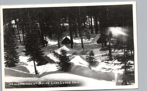 BUCKS LAKE LODGE ALWAYS COOL ca real photo postcard rppc california ...