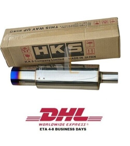 New HKS HI-POWER UNIVERSAL SINGLE EXHAUST MUFFLER Inlet 2.0 Outlet 3.5 ...