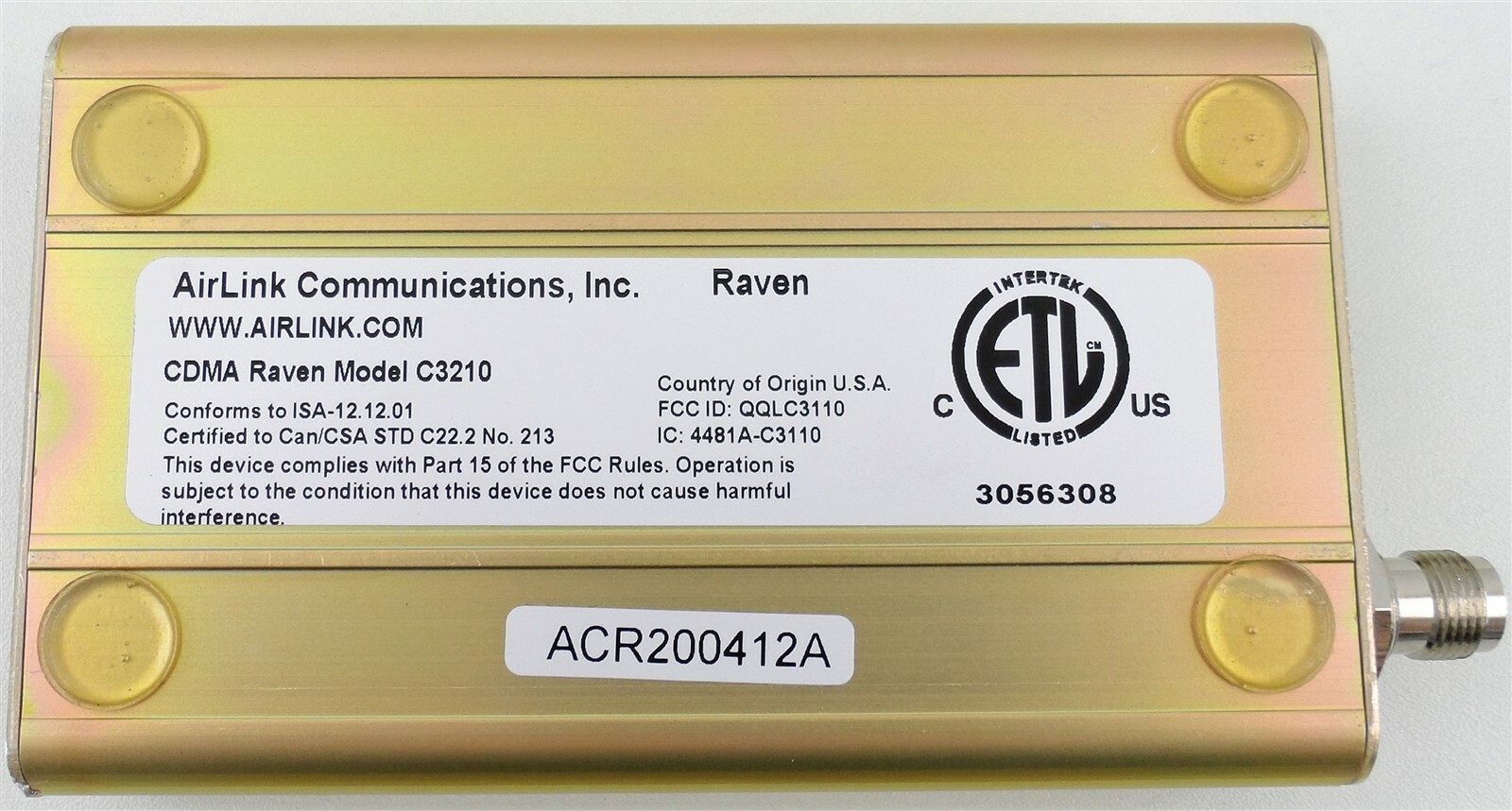 Lot of 2 Airlink Communications CDMA Raven Model C3210 Data Modem/Power ...