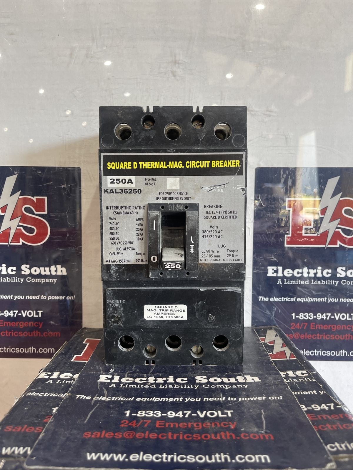 Square D KAL36250 Circuit Breaker 250 Amp 600V 3 Pole | eBay