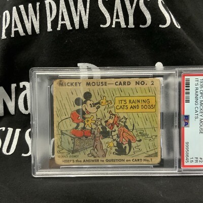PSA 1.5 - 1935 MICKEY MOUSE - IT'S RAINING CATS.. #2 DISNEY BUBBLE GUM ...
