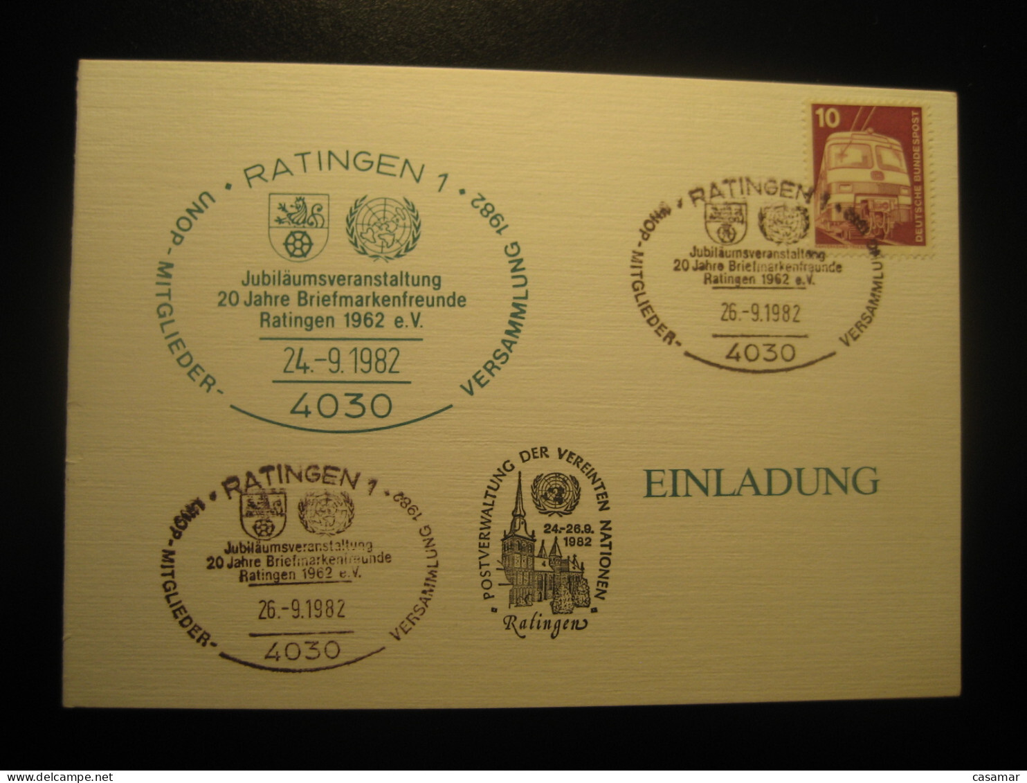 Ratingen 1982 Uno Un United Nations Cancel Card Germany | eBay