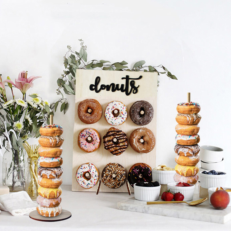 Wooden Donuts Wall Display Stand Holder - Candy Sweets Doughnut Rack ...