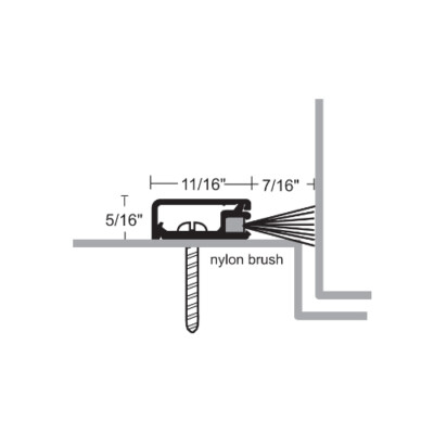 CONCEALED FASTENER SWEEP SINGLE 36 INCH STRIP CLEAR ALUMINUM GRAY BRUSH ...