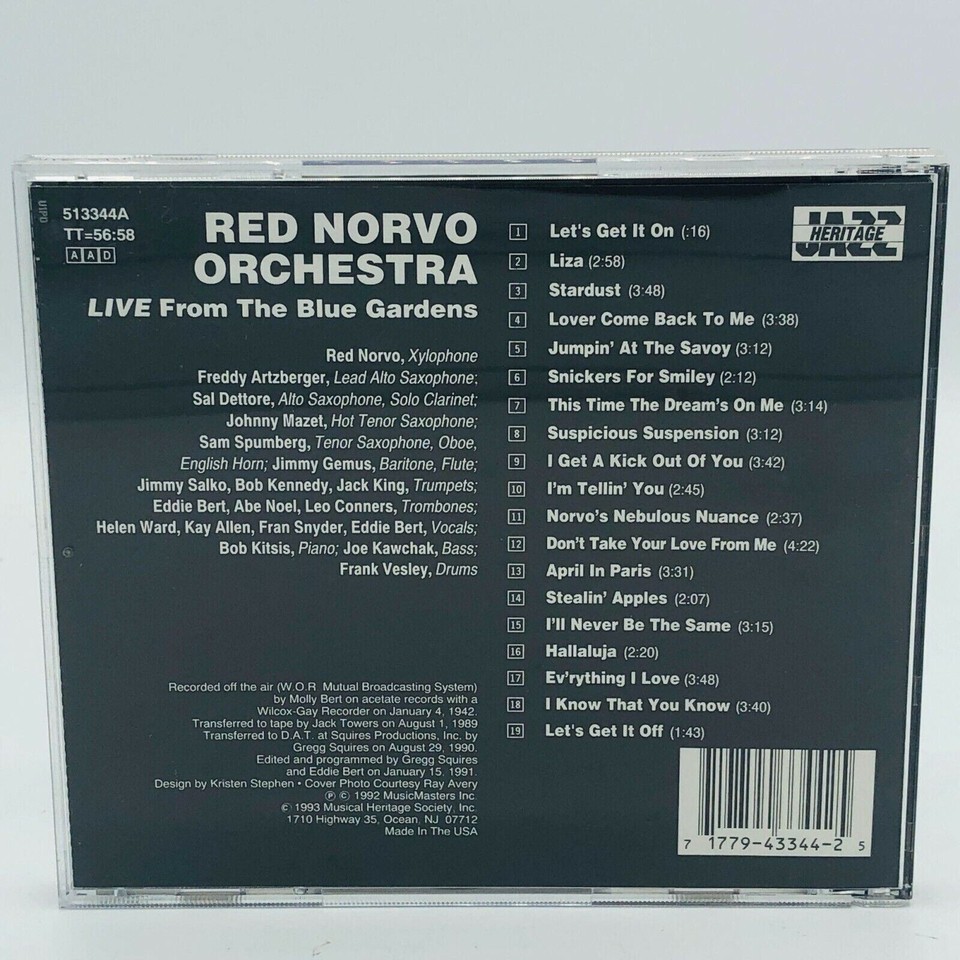 Red Norvo Orchestra Live from the Blue Gardens CD - Jazz - Brand New ...