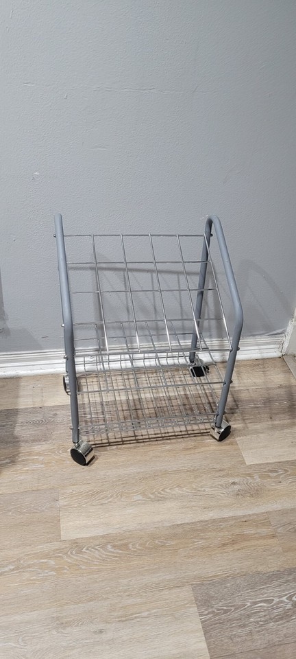 Wire Roll File,Paper Rack, 20 Compartments, Locking Wheels 25” x 17” x ...