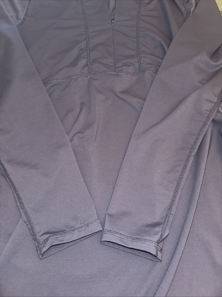 ATHLETA Tidal Ruched Half Zip Long Sleeves Rash Guard Swim Cover Size ...