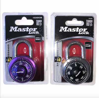 Master Lock 1530DCM Purple Locker Lock Combination Lock Padlock Silver 150D Lot | eBay