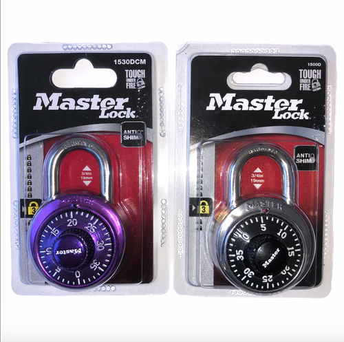 Master Lock 1530DCM Purple Locker Lock Combination Lock Padlock Silver ...