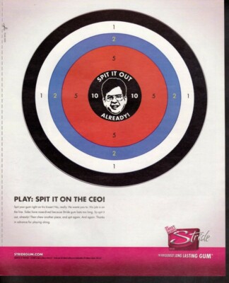 Vintage print ad advertisement Stride Gum Play Spit on the CEO right on ...