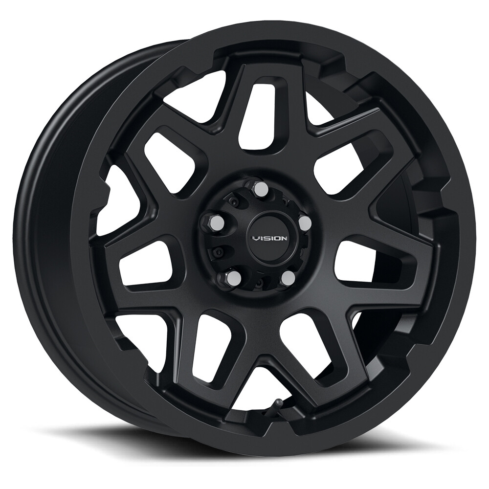 4 New 17x7 Vision 416 Se7En Satin Black 5x114.3 5x4.5 ET0 Wheels Rims ...