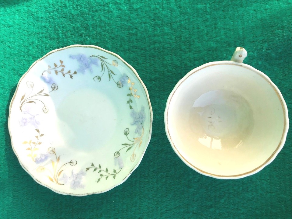 19th Century porcelain Lilac Sprig cup and saucer Hilditch 1830 - 1835 ...