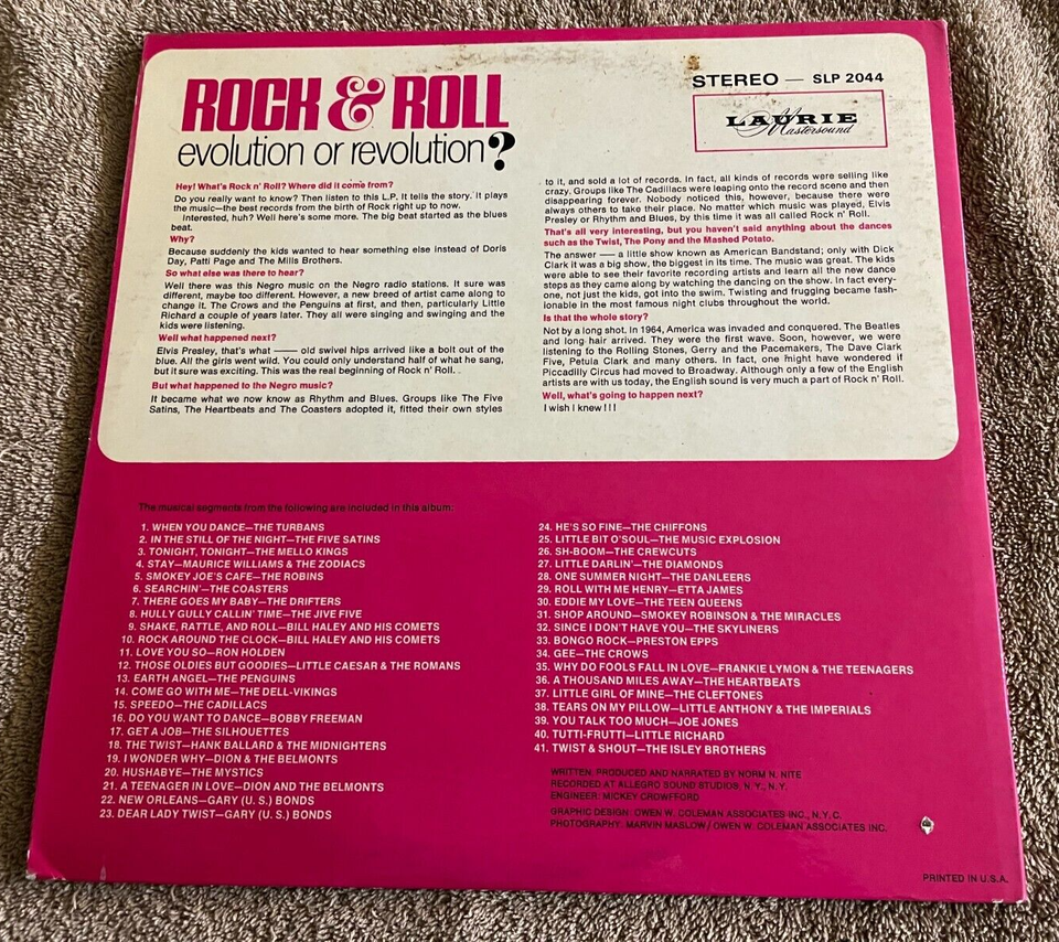 Laurie ROCK & ROLL Evolution or Revolution? 1967 Documentary! Norm N ...