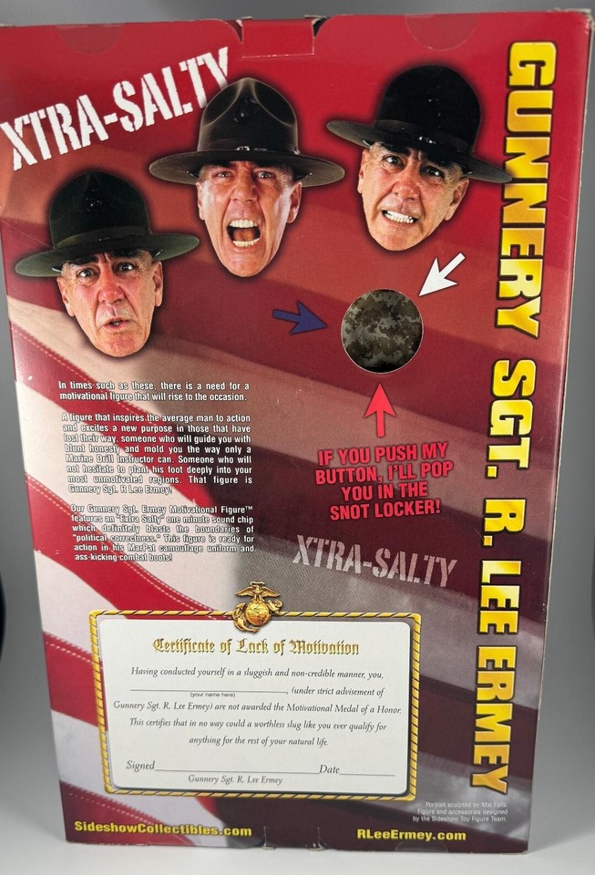 NIB XTRA-Salty Gunnery Sgt. R. Lee Ermey 12" Action Figure USMC ...