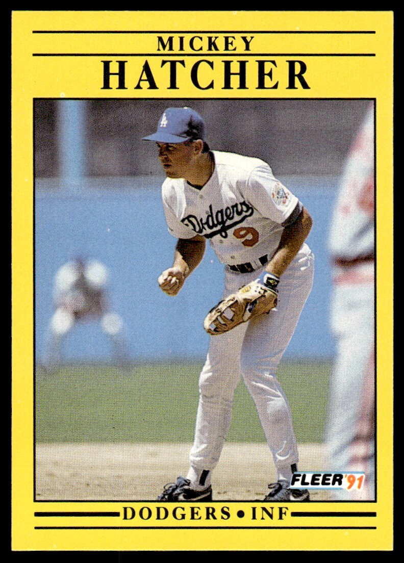 1991 Fleer Baseball Card Mickey Hatcher Los Angeles Dodgers #206 | eBay