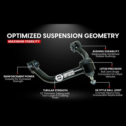 Freedom Off-Road Front Upper Control Arm Kit 03-09 Hummer H2 & H2 SUTs ...