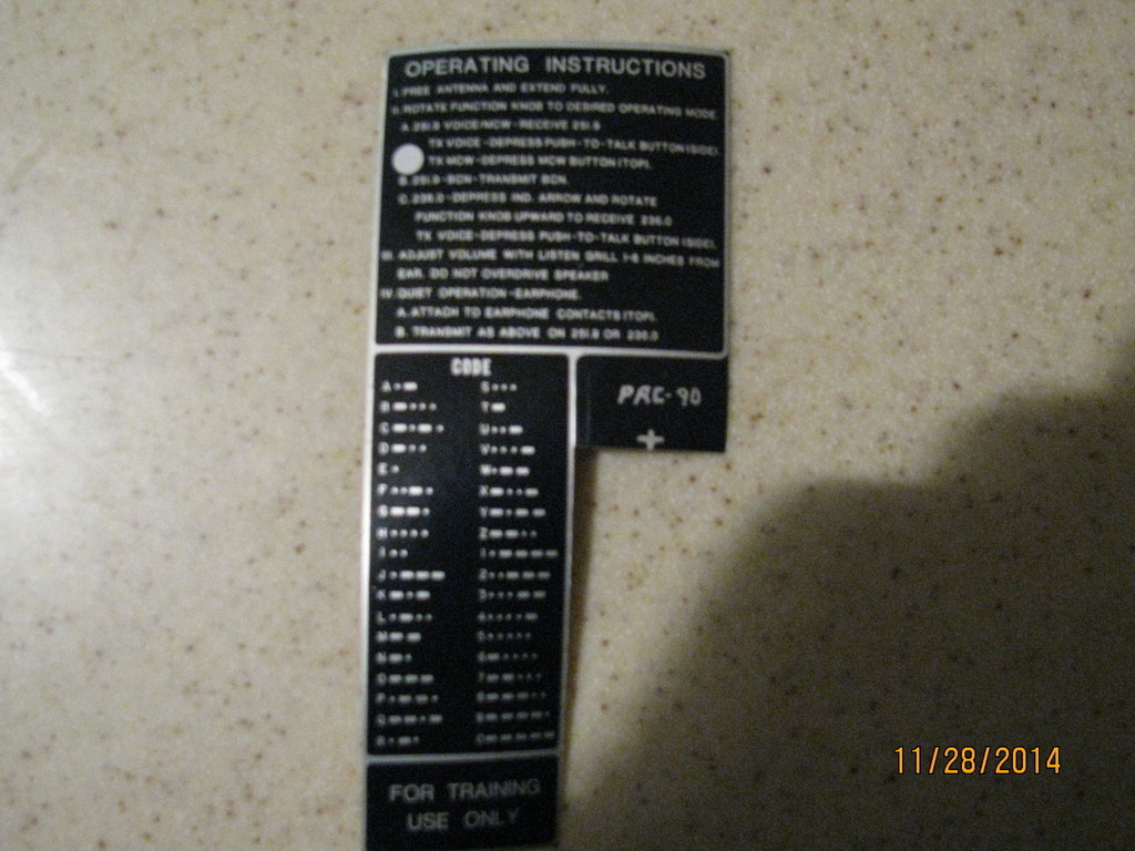 Military Radio AN/PRC-90 Foil Label | eBay