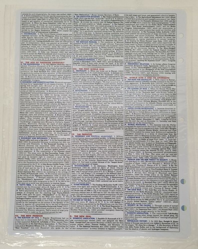 American History 2 Vtg 50s Reference Sheet Quick Chart School 1956 Data ...