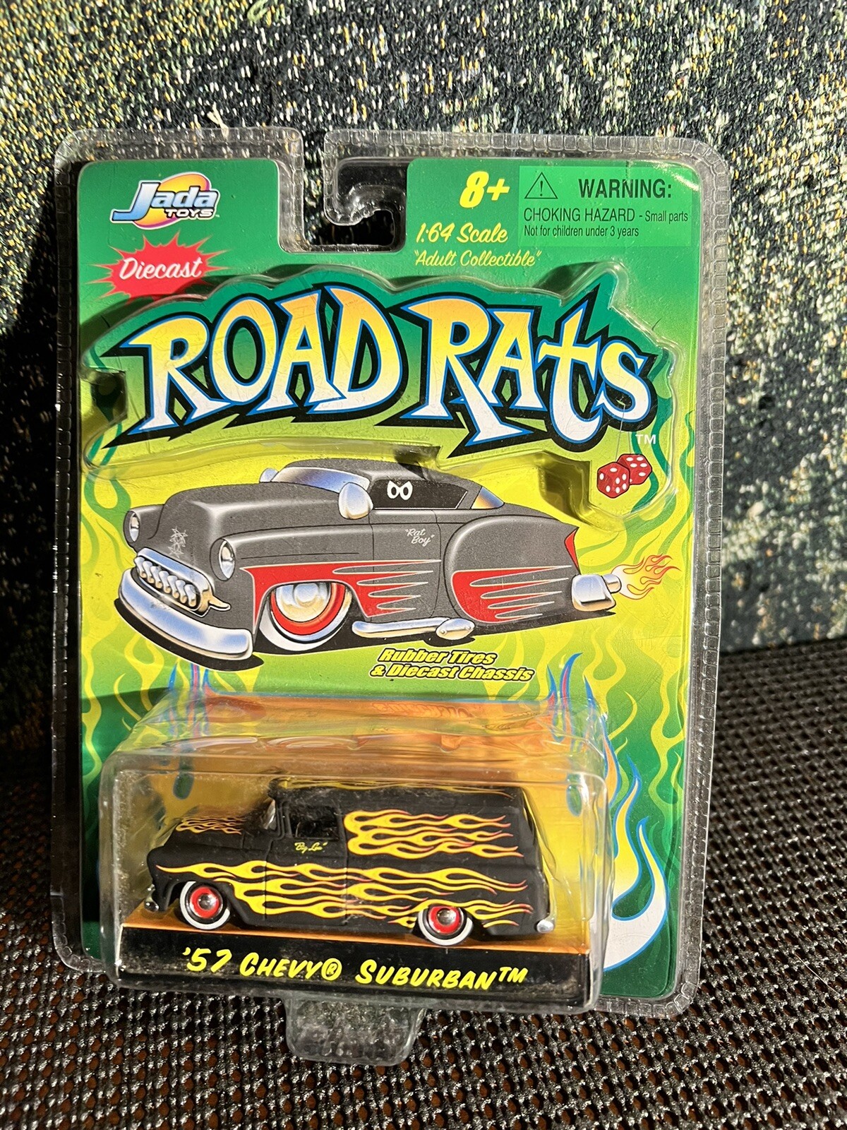 Jada Road Rats 1957 '57 Chevrolet Chevy Suburban Black w/ Flames Die ...