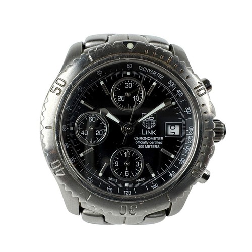 TAG HEUER Link Date Chronograph Men's Steel Silver 40mm Used From Japan ...